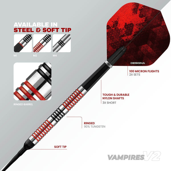 Designa Vampires V2 Darts - Soft Tip - M2 – Deadman Darts
