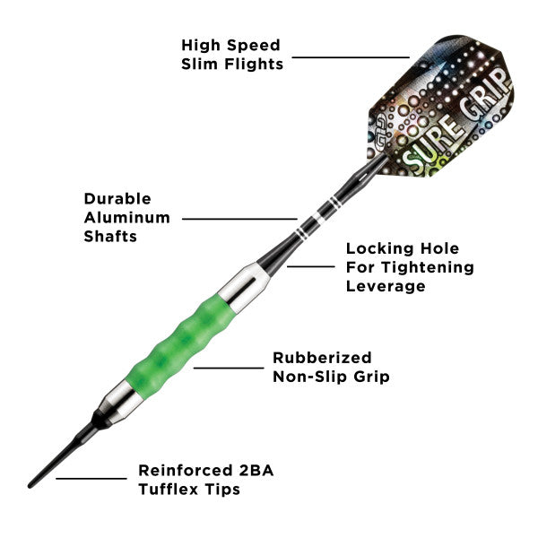 Sure Grip Soft Tip Dart – Black – Deadman Darts